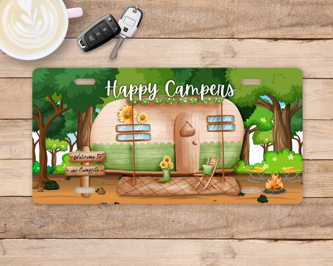Happy Camper License Plate - Etsy