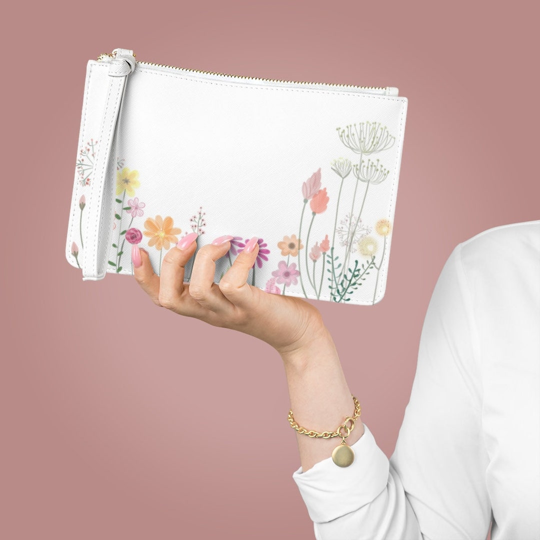 Wildflower Clutch Bag Floral Beauty Bag Spring Bag Gift for - Etsy