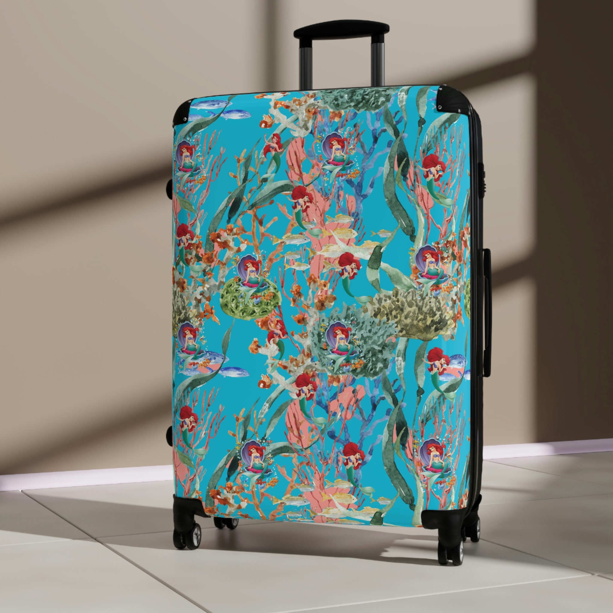Little Mermaid Ocean Floral Pattern Suitcase, Little Mermaid Pattern ...