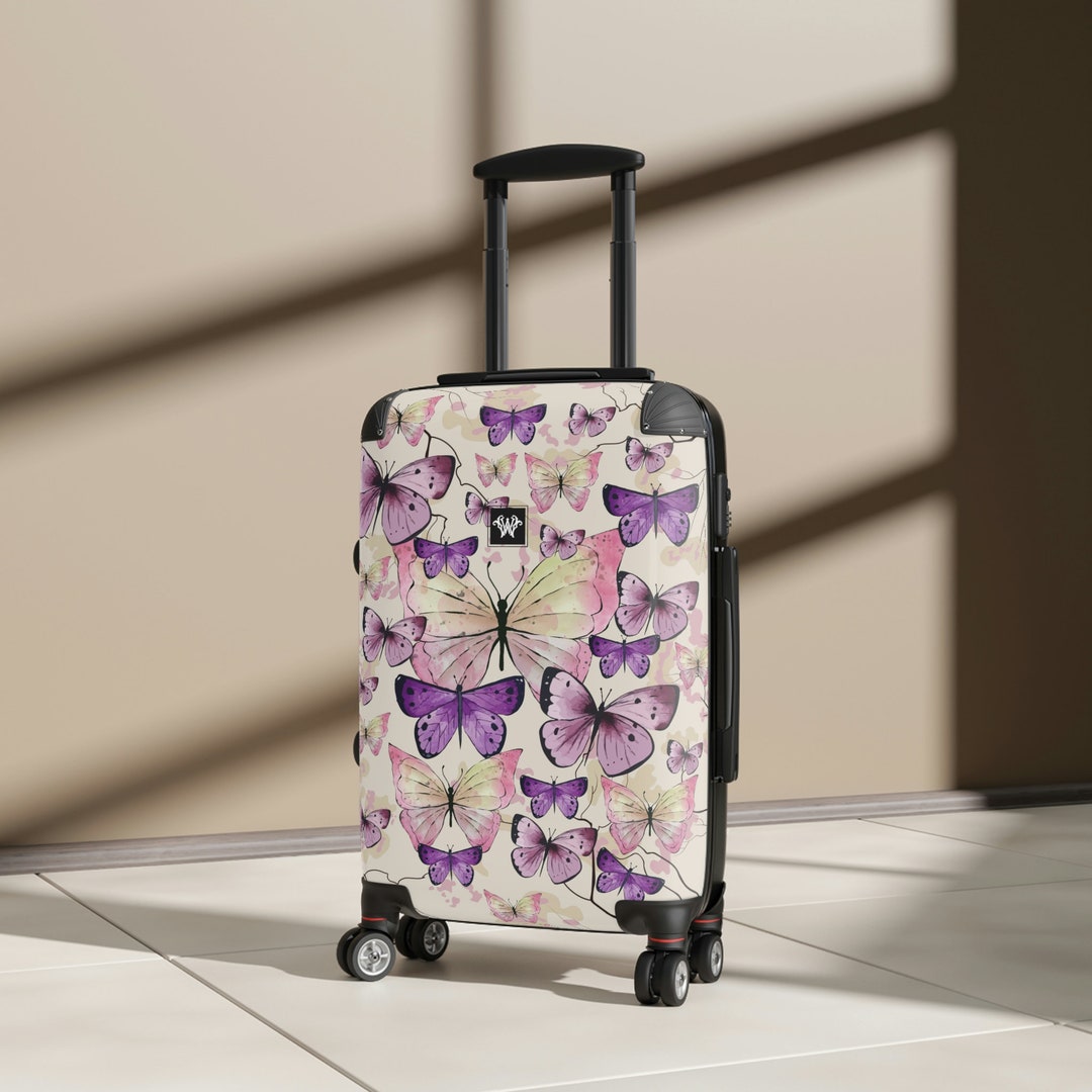 Butterfly Suitcase by Waitpitch, Purple Butterfly Luggage, Nature Lover ...