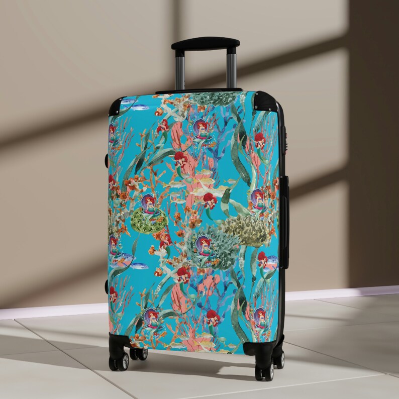 Little Mermaid Ocean Floral Pattern Suitcase, Little Mermaid Pattern ...