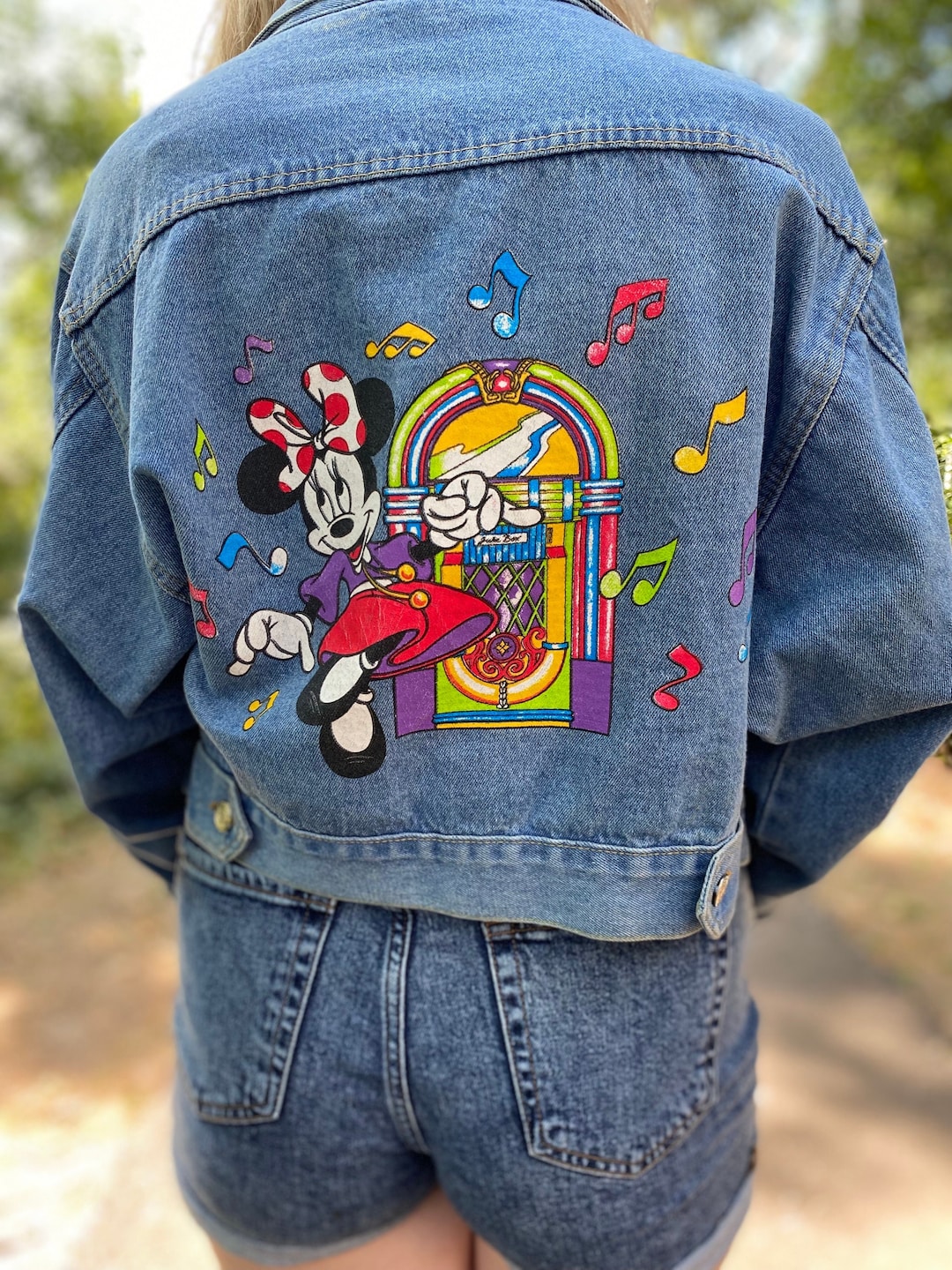 Vintage Disney Crop Juke Box Minnie Denim Jacket - Etsy