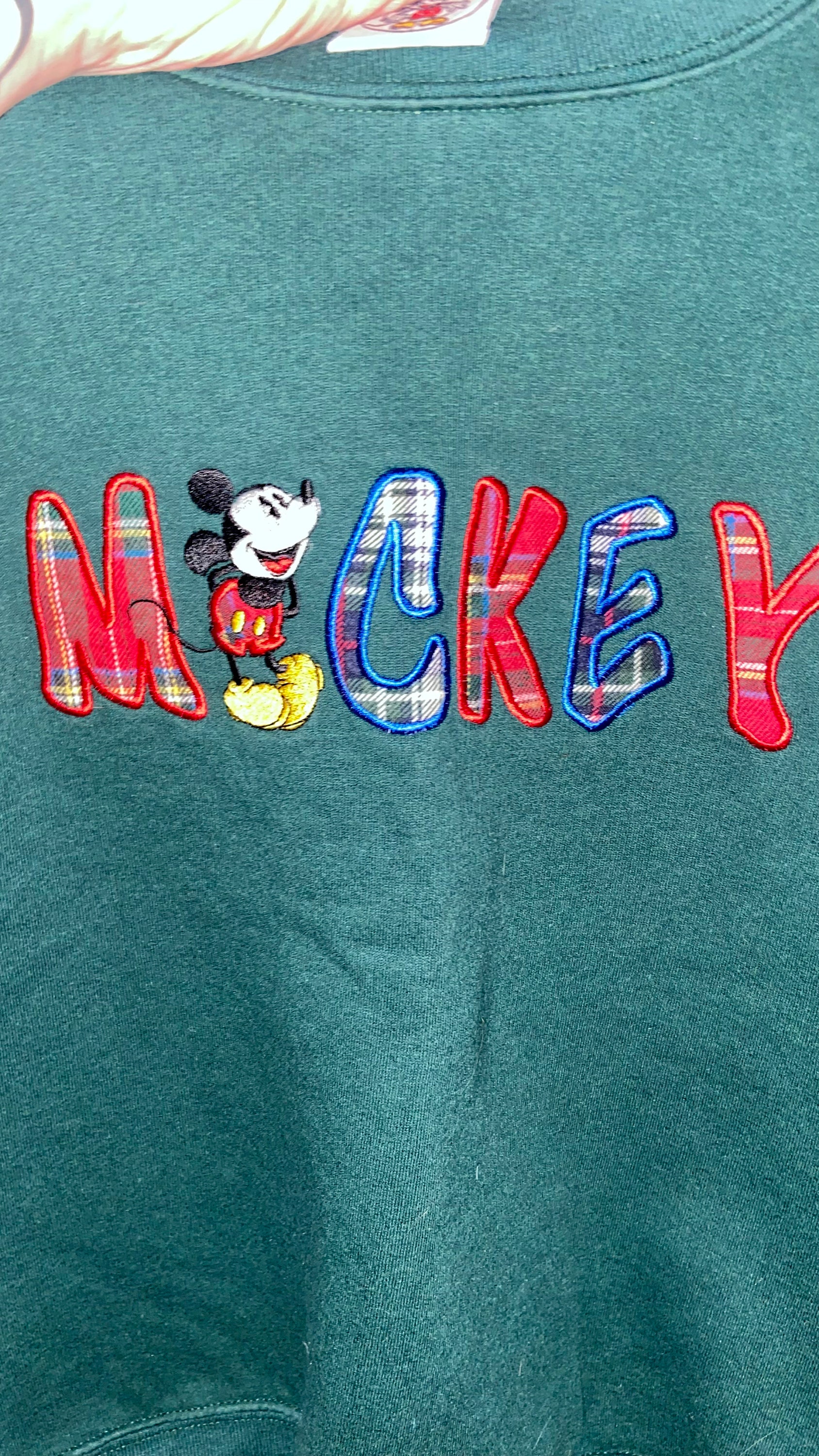 Vintage Disney Mickey Mouse Christmas Pullover Sweatshirt With Elbow ...