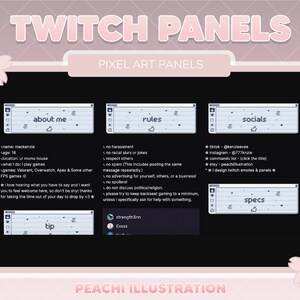 Pixel Art Chat Panels Twitch Panels for Streamers - Etsy