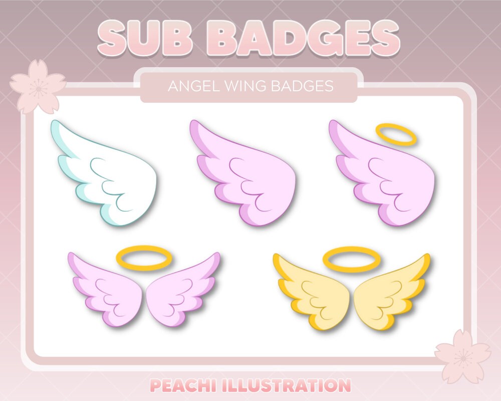 Angel Wing Badges Twitch Badges for Streamers - Etsy