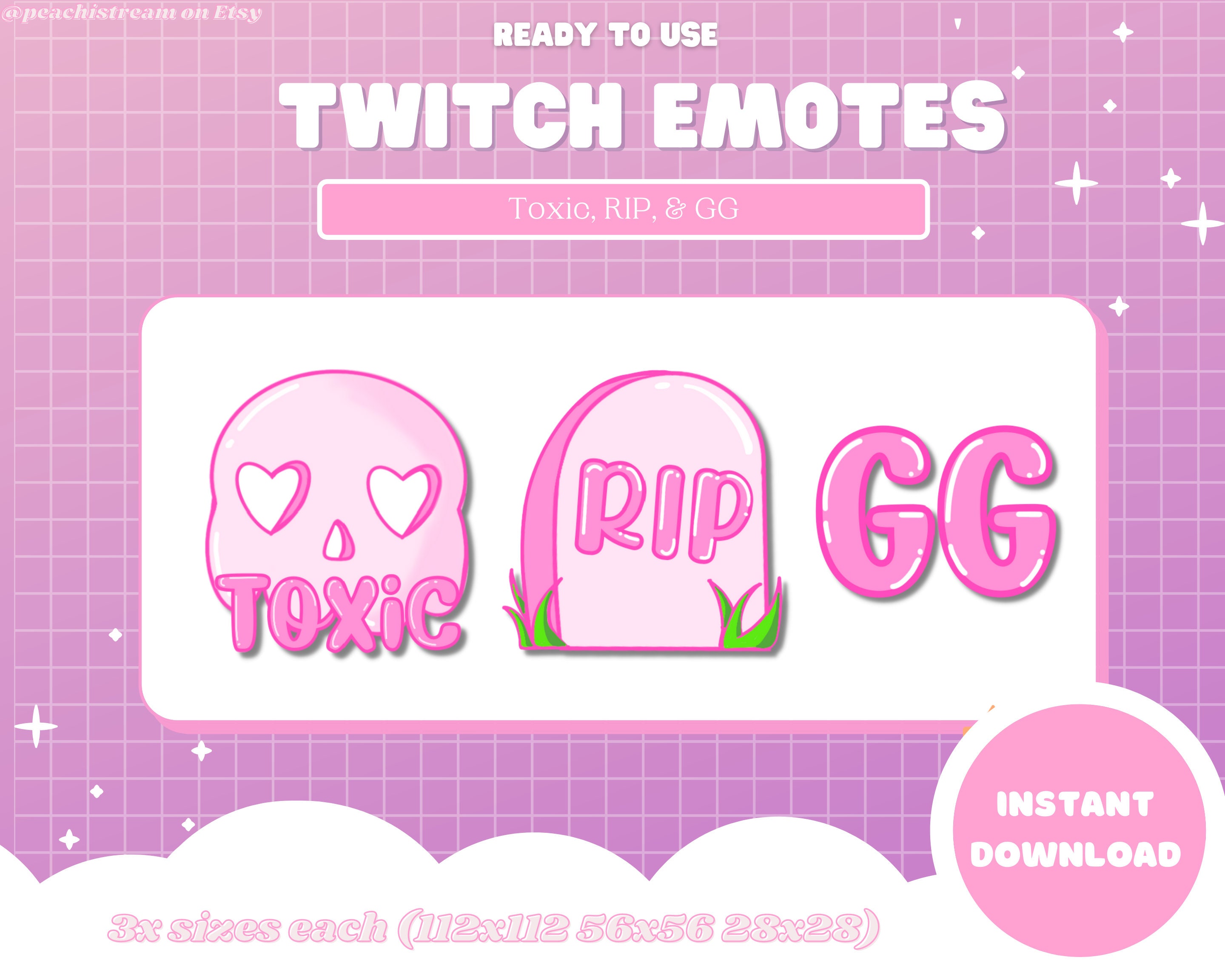 Toxic RIP & GG Twitch Emotes for Streamers | Etsy