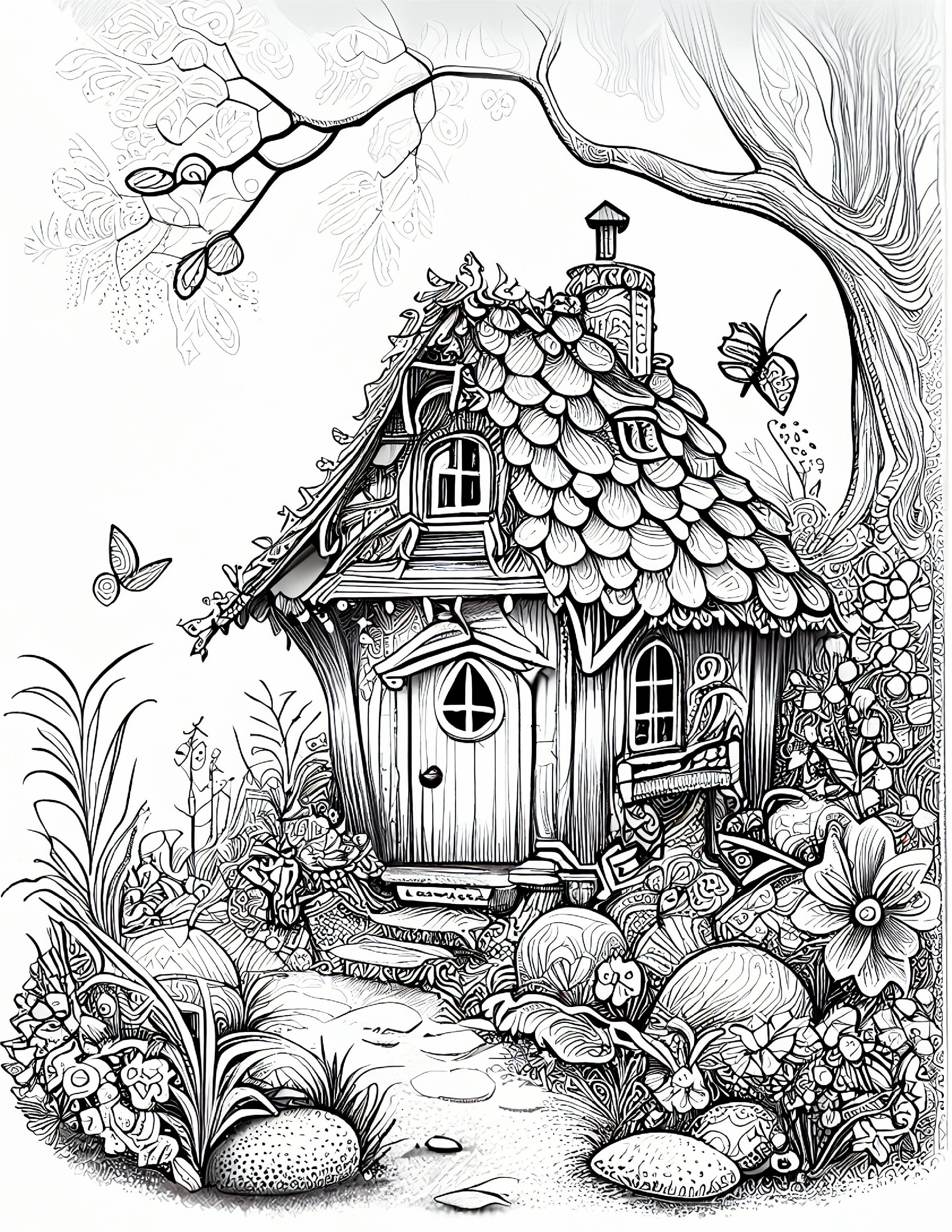 50 Printable Fairy Houses Coloring Pages Vol 2 Adult and - Etsy