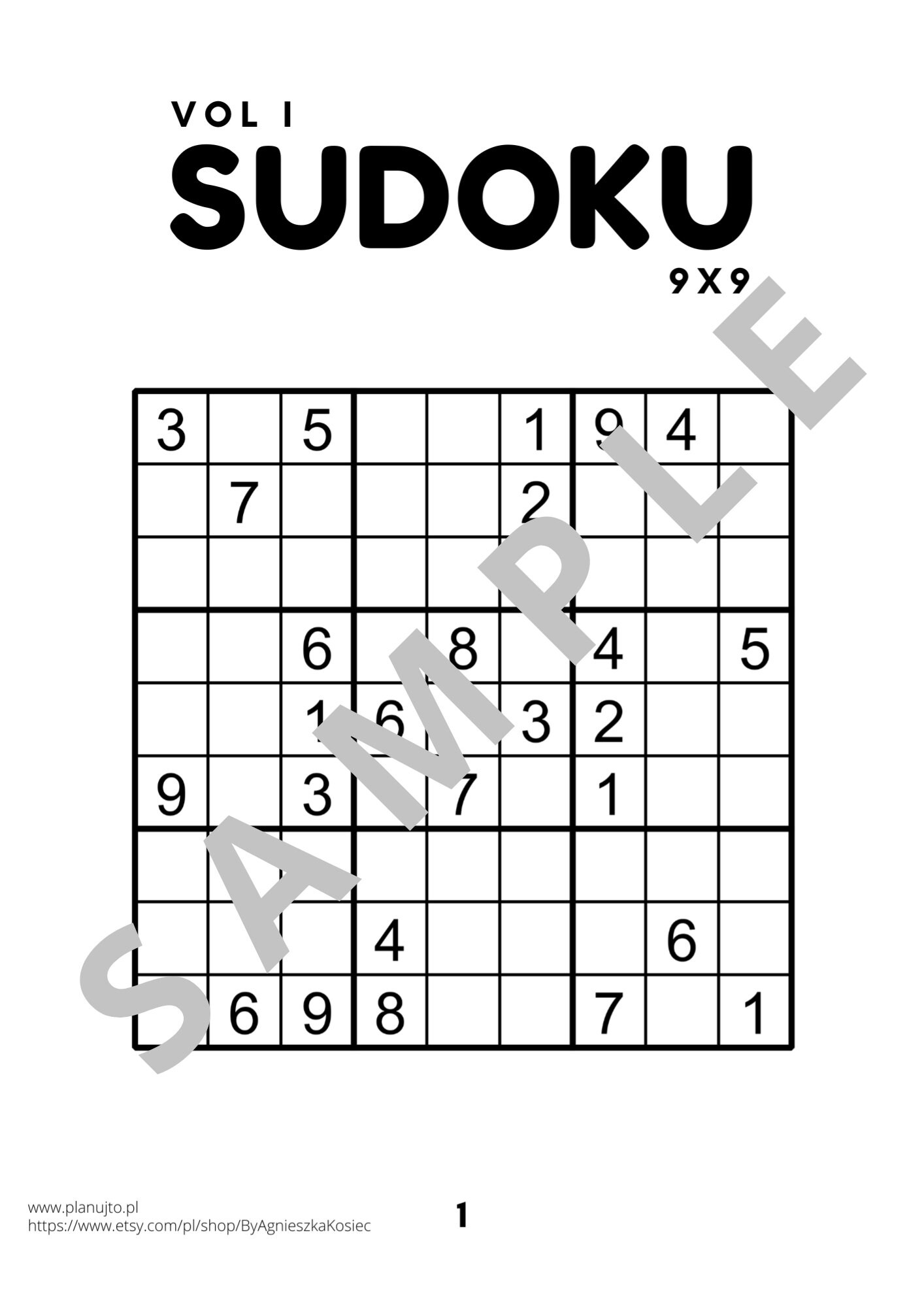 Sudoku imprimible 9x9 Vol 1 Letra grande 100 rompecabezas - Etsy España