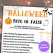 Halloween True or False Game | Printable True or False Quiz | Printable ...