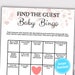 Baby Shower Baby Bingo Game | Find the Guest | Baby Shower Icebreaker ...