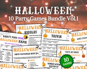 Halloween Game Bundle | Printable Halloween Games for Kids and Adults ...