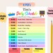 Kids Fillable Daily Schedule Rainbow Color, Daily Routine ...