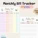 Monthly Bill Payment Tracker Rainbow Color, Expense Tracker, Editable ...
