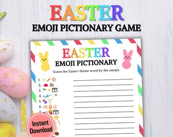 Easter Emoji Pictionary Printable Easter Game Easter Activity for Kids ...