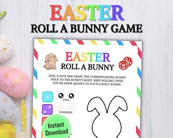 Easter Roll A Rabbit Game | Printable Easter Game | Easter Dice Game ...