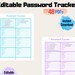 Editable Password Tracker Printable Cool Color Tone, Password Organizer ...