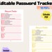 Editable Password Tracker Printable Cool Color Tone, Password Organizer ...