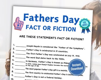 Father's Day Trivia Game | Father's Day True or False | Dad Game for ...