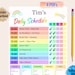 Kids Daily Schedule Rainbow Color | Organize Child's Daily Routine ...