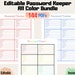 Editable Password Keeper Printable All Color Bundle, Fillable Password ...
