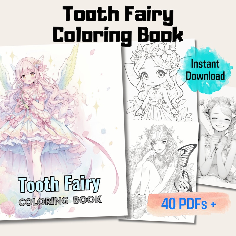 Tooth Fairy Coloring Page - Etsy