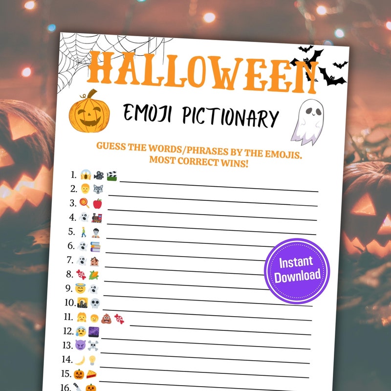 Halloween Emoji Game - Etsy