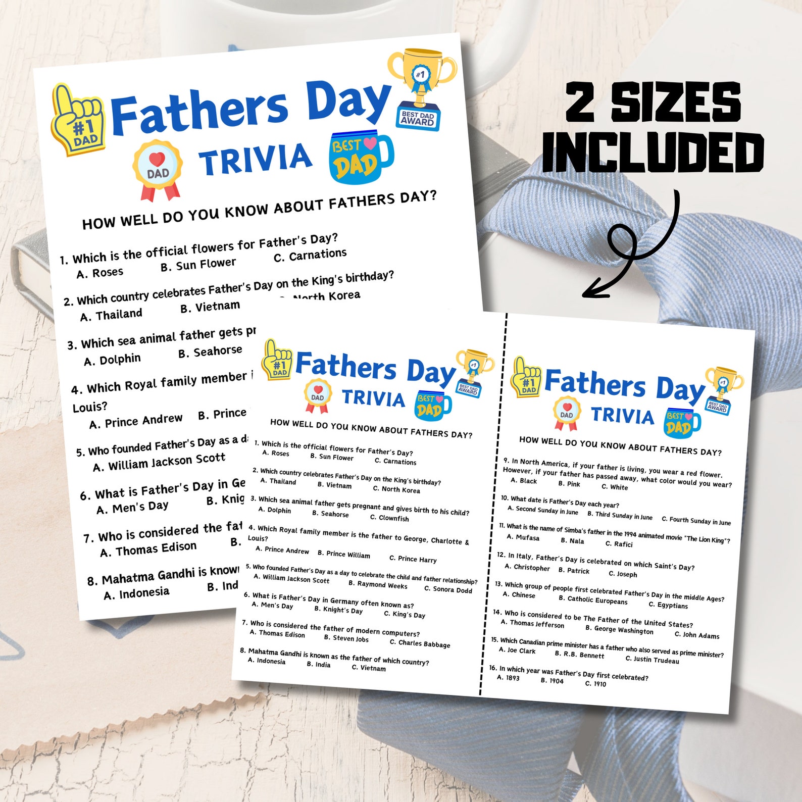 Fathers Day Trivia Game | Printable Father's Day Quiz for Adults and ...