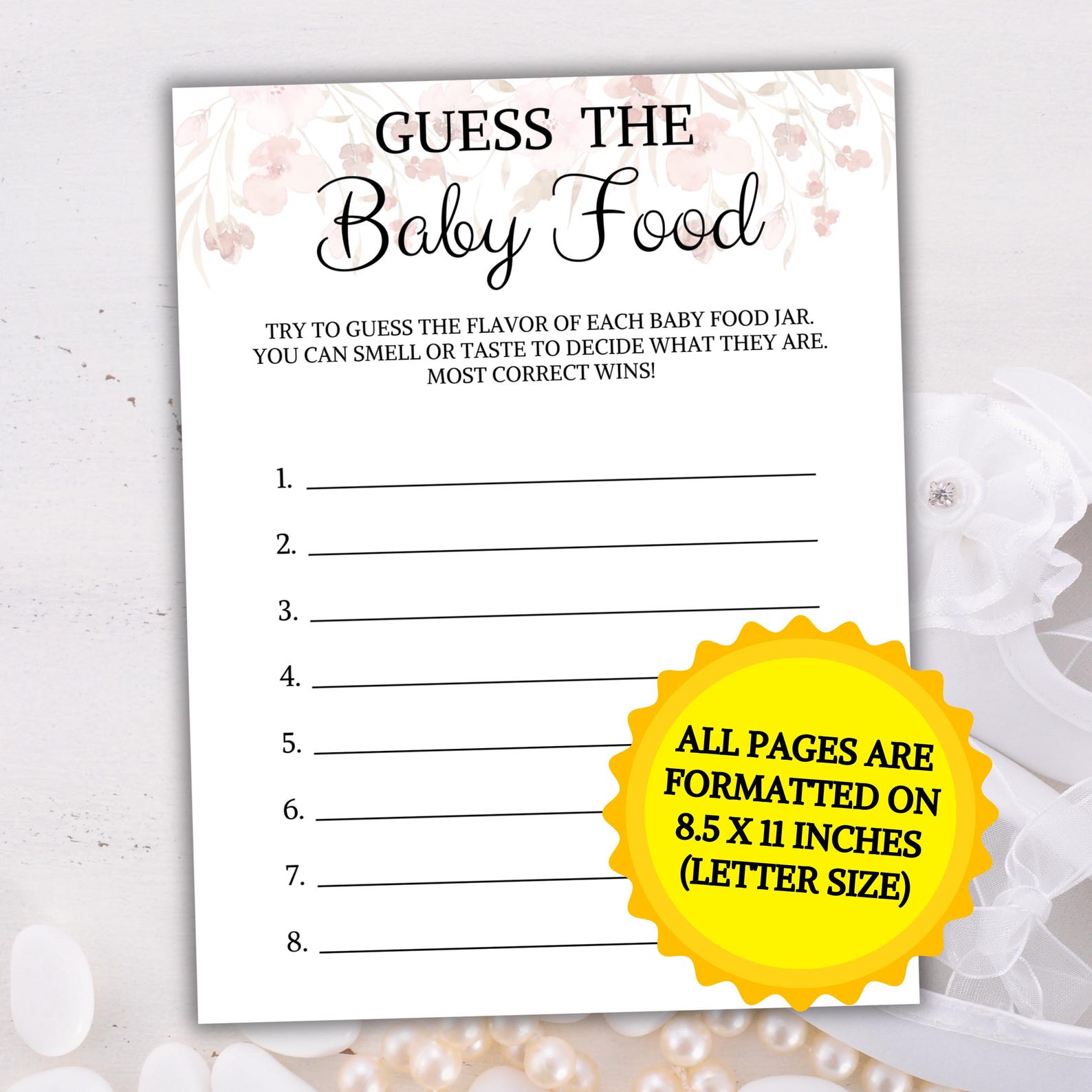 Baby Shower Guess the Baby Food Game | Name That Baby Food Game ...