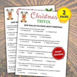Christmas Trivia Game | Christmas Knowledge Quiz Game | Printable ...