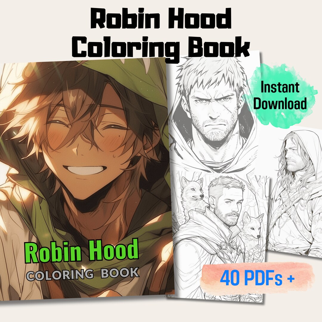 20 Robin Hood Grayscale Coloring Book, Perfect Gift for Art and History ...
