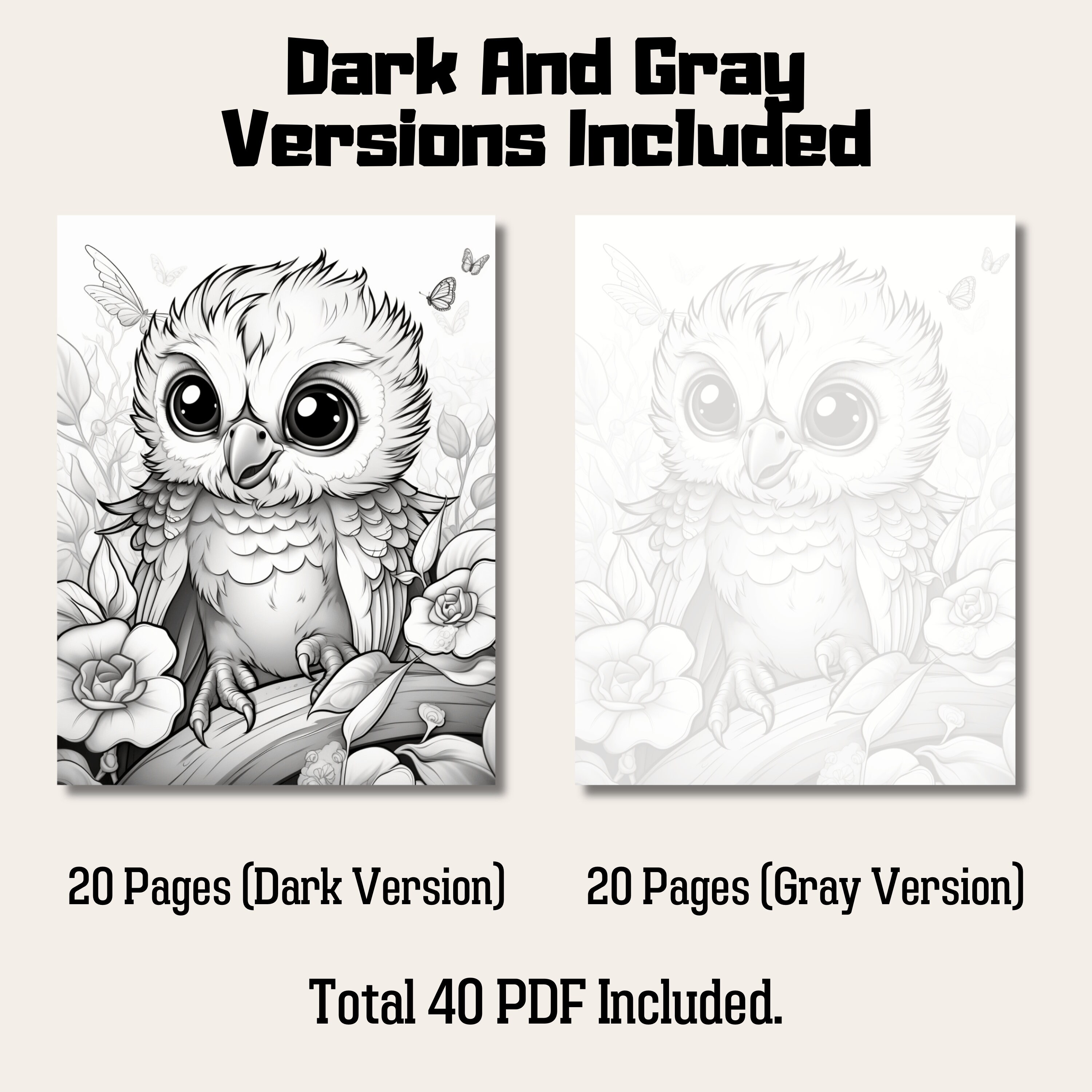 20 Cute Baby Bird Grayscale Coloring Pages for All Ages, Fun Activity ...