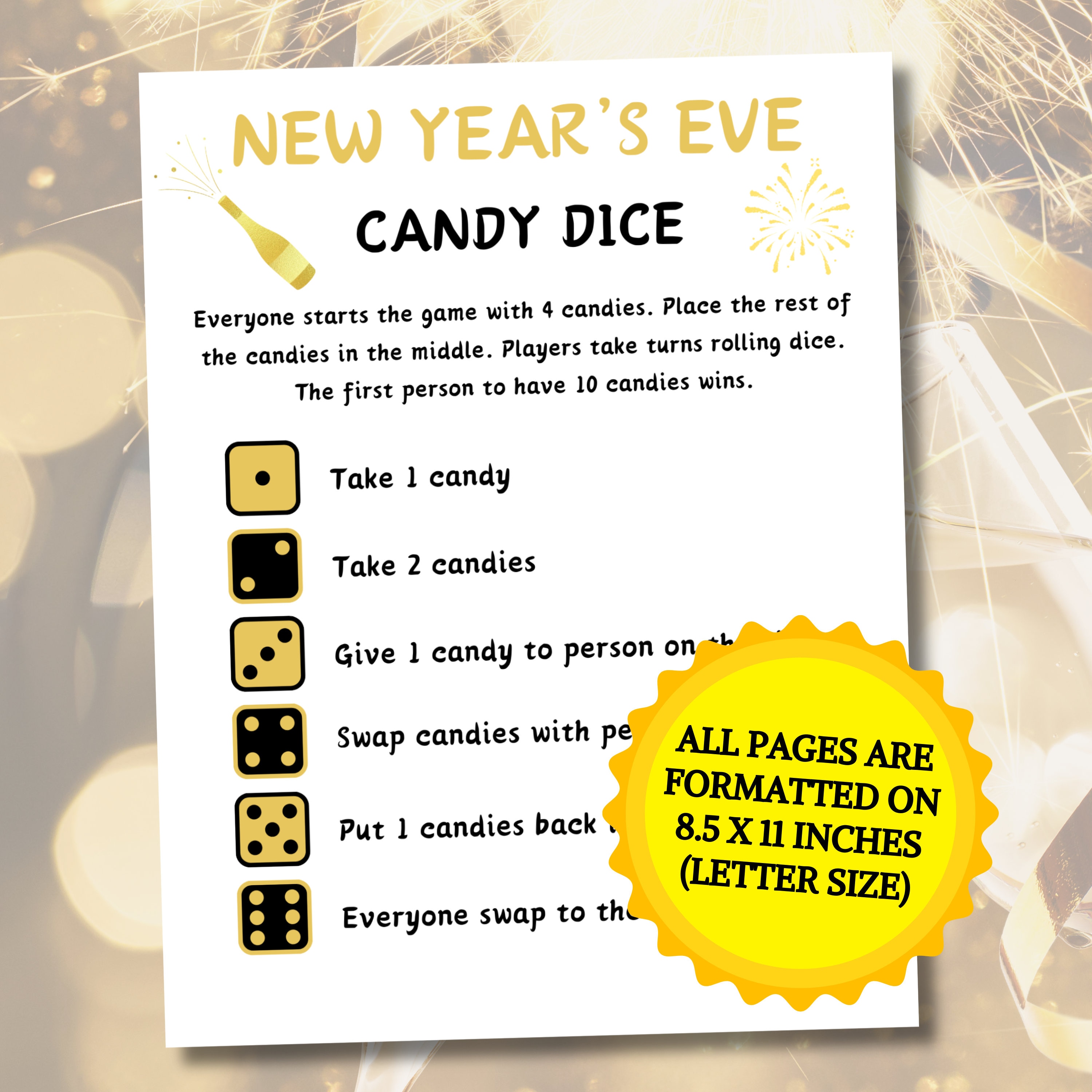 New Year's Eve Candy Dice Game | New Years Party Games for Kids and ...