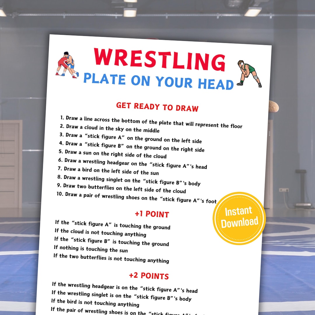 Wrestling Plate on Your Head Game | Hilarious Wrestling Drawing Game ...