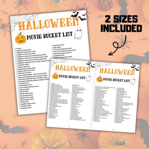 Halloween Movie Bucket List | Halloween Scary Movie Night | Printable ...