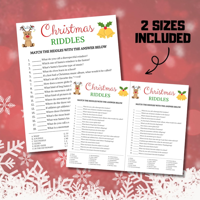 Christmas Riddles Game | Christmas Riddle Me This Game | Printable ...