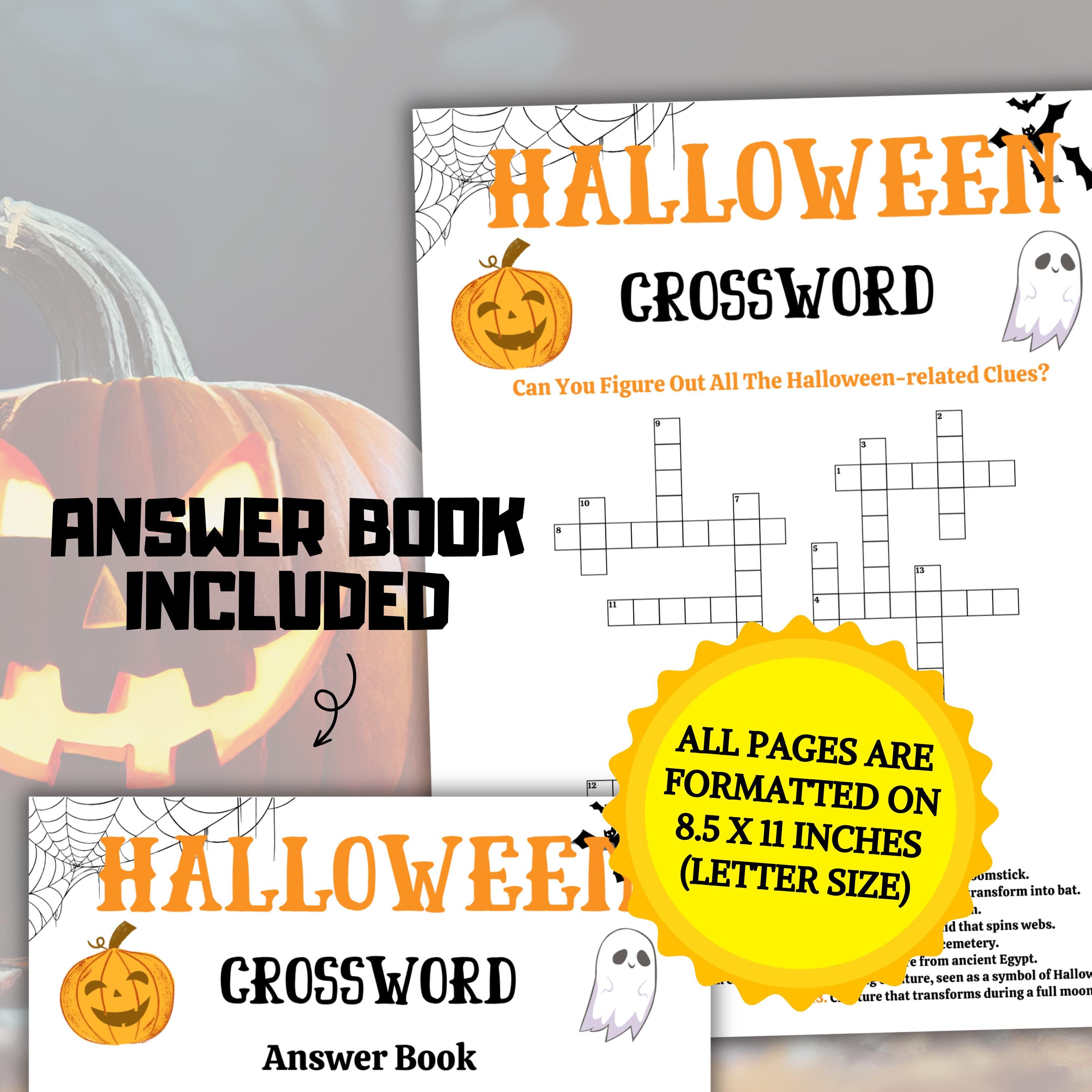 Halloween Crossword Game | Printable Halloween Word Puzzle | Halloween ...
