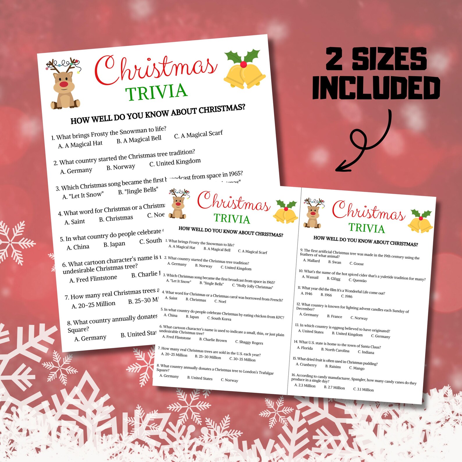 Christmas Trivia Game | Christmas Knowledge Quiz Game | Printable ...