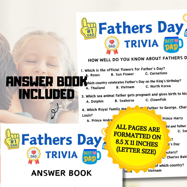 Fathers Day Trivia Game | Printable Father's Day Quiz for Adults and ...