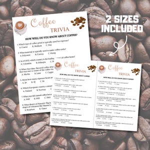 Coffee Trivia Game | Printable Coffee Trivia Quiz | Coffee Games ...