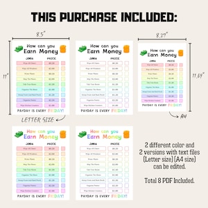 How to Earn Money Chore Chart | Responsibility Chart for Kids ...