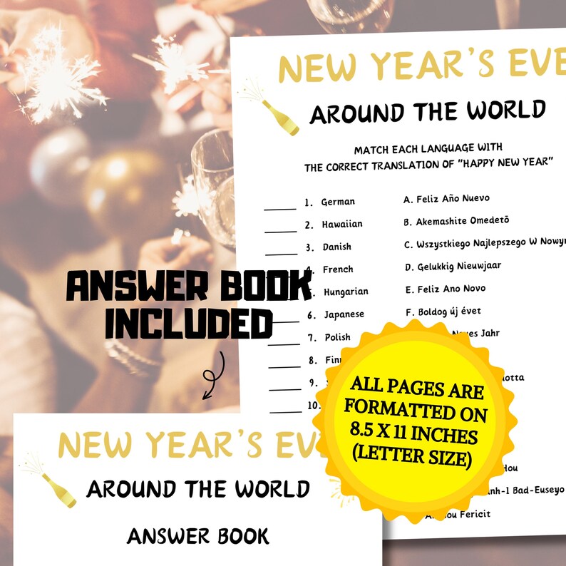 New Year's Eve Around the World Game | Happy New Year Around the World ...