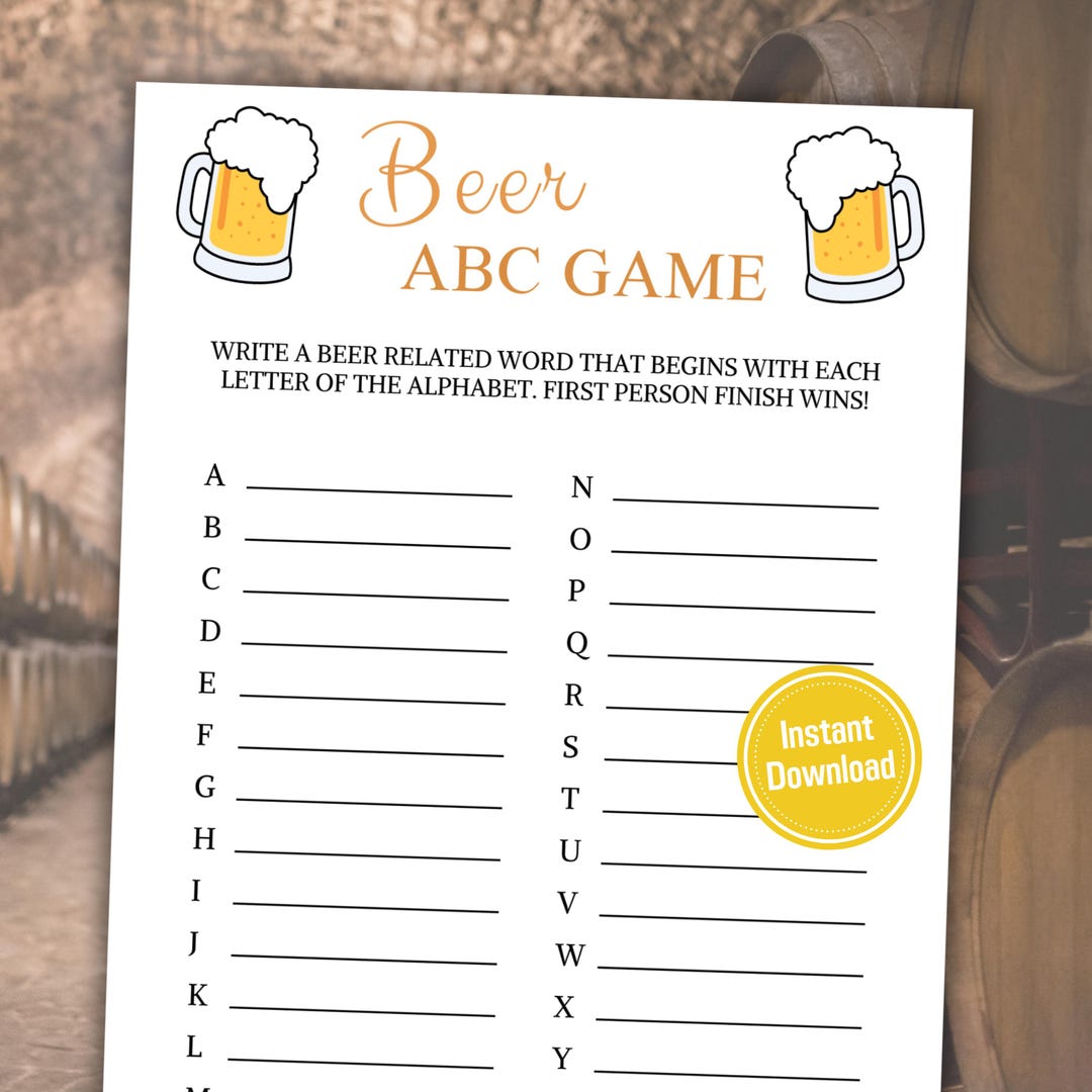 Beer ABC Game | Printable Alphabet Race Game | Beer Race Game | Beer ...