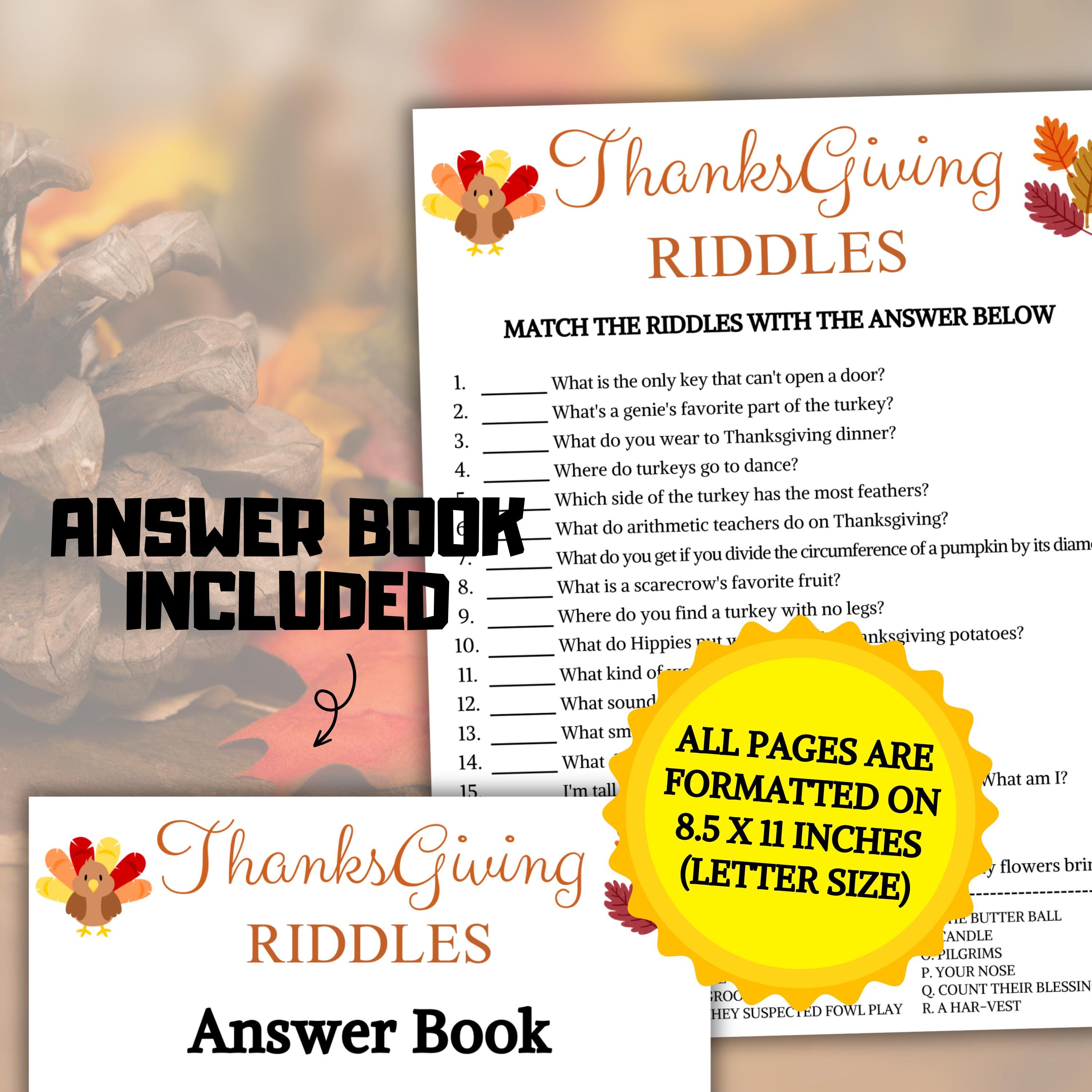 Thanksgiving Riddles Game | Printable Friendsgiving Riddle Me This ...