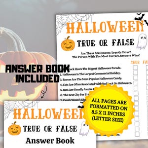 Halloween True or False Game | Printable True or False Quiz | Printable ...