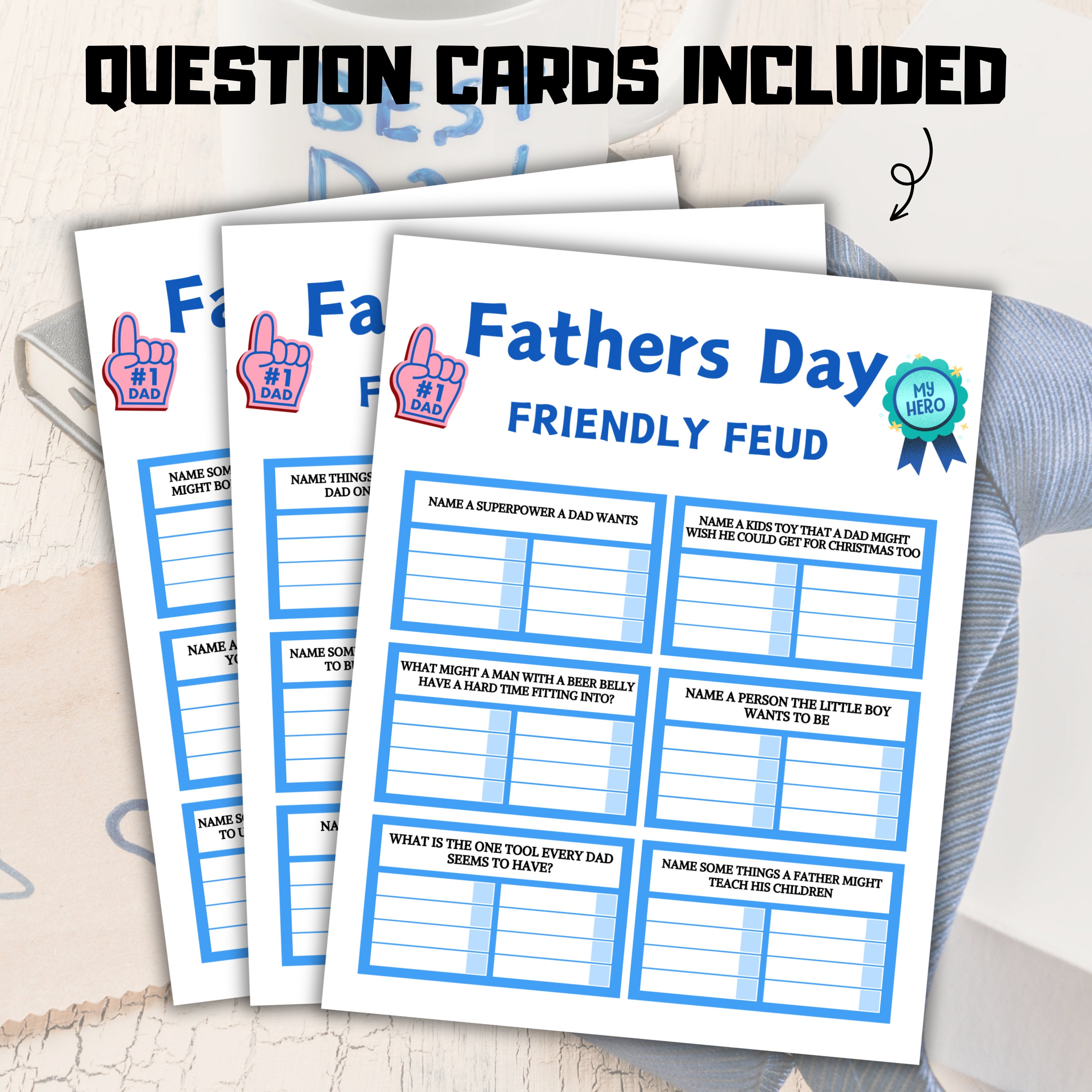 Fathers Day Friendly Feud Game Fathers Day Trivia Quiz Printable Father ...