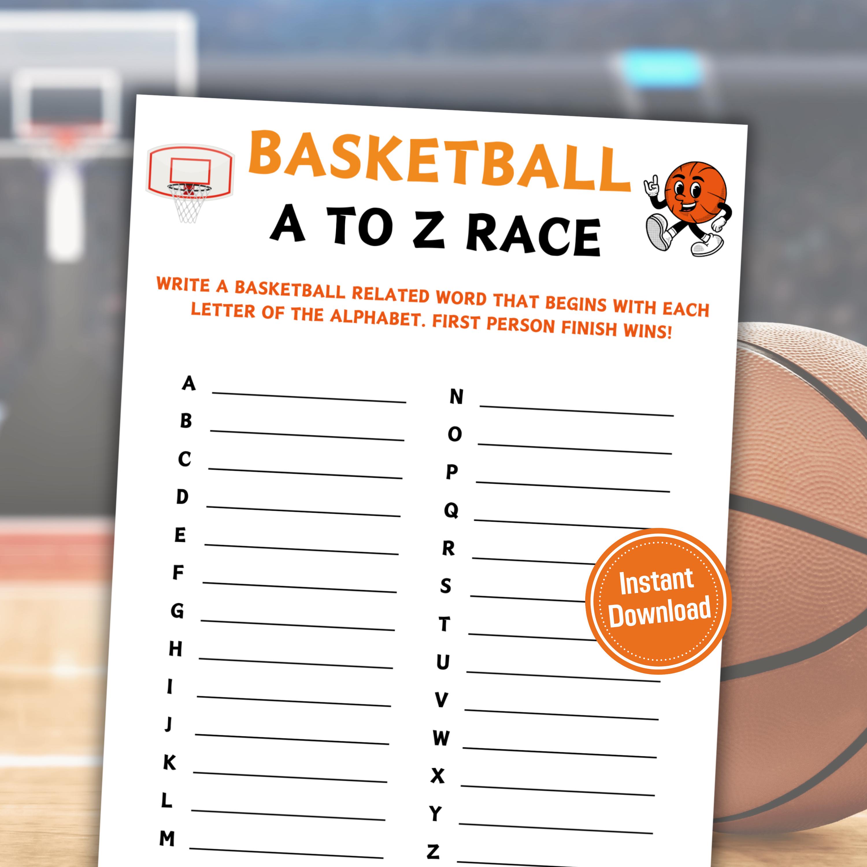 Basketball A to Z Race Game | Printable Basketball Alphabet Game ...