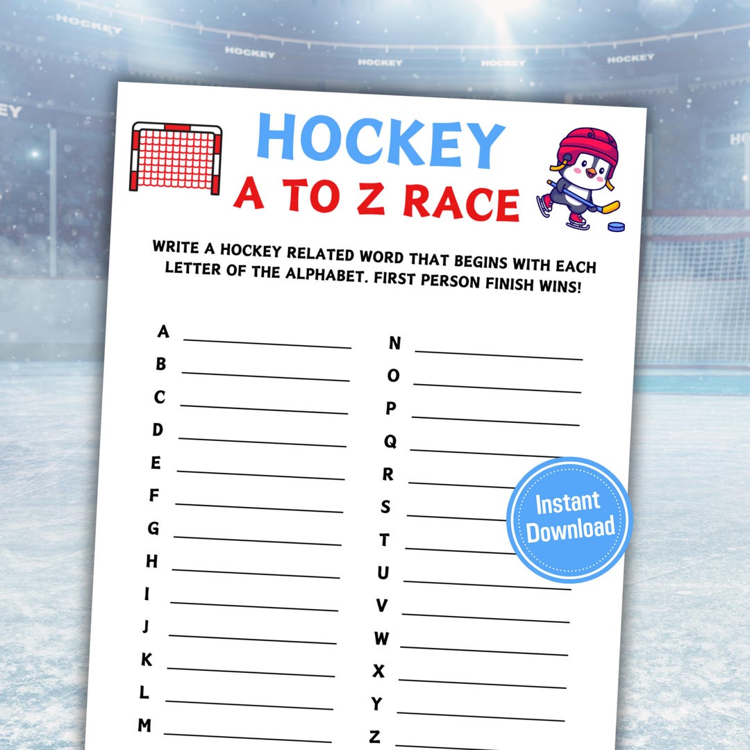 Hockey A to Z Race Game | Printable Hockey Team ABC Race Games | Hockey ...