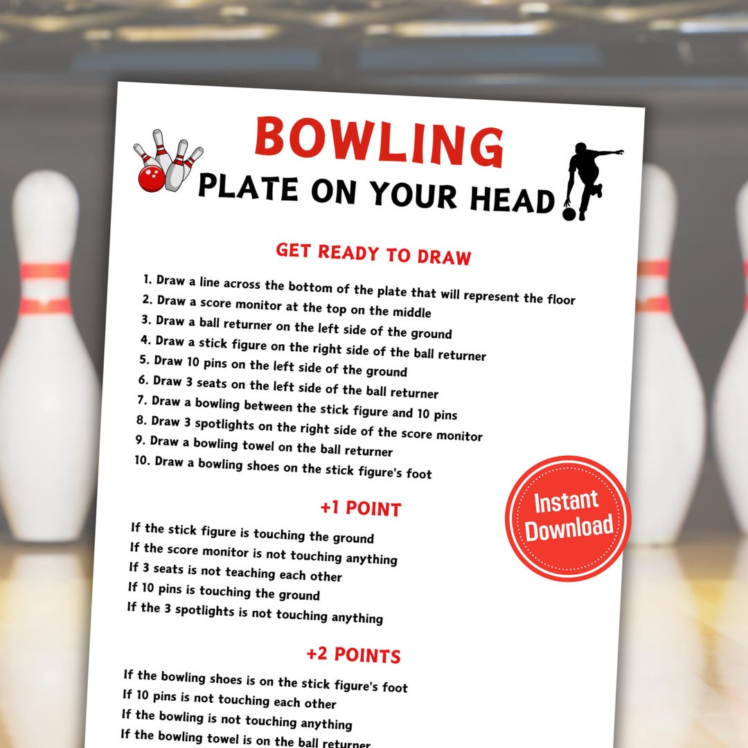 Bowling Plate on Your Head Game | Hilarious Bowling Drawing Game ...