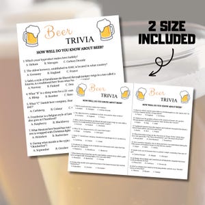 Beer Trivia Game | Printable Bar Trivia Game Cards | Brewery Games ...