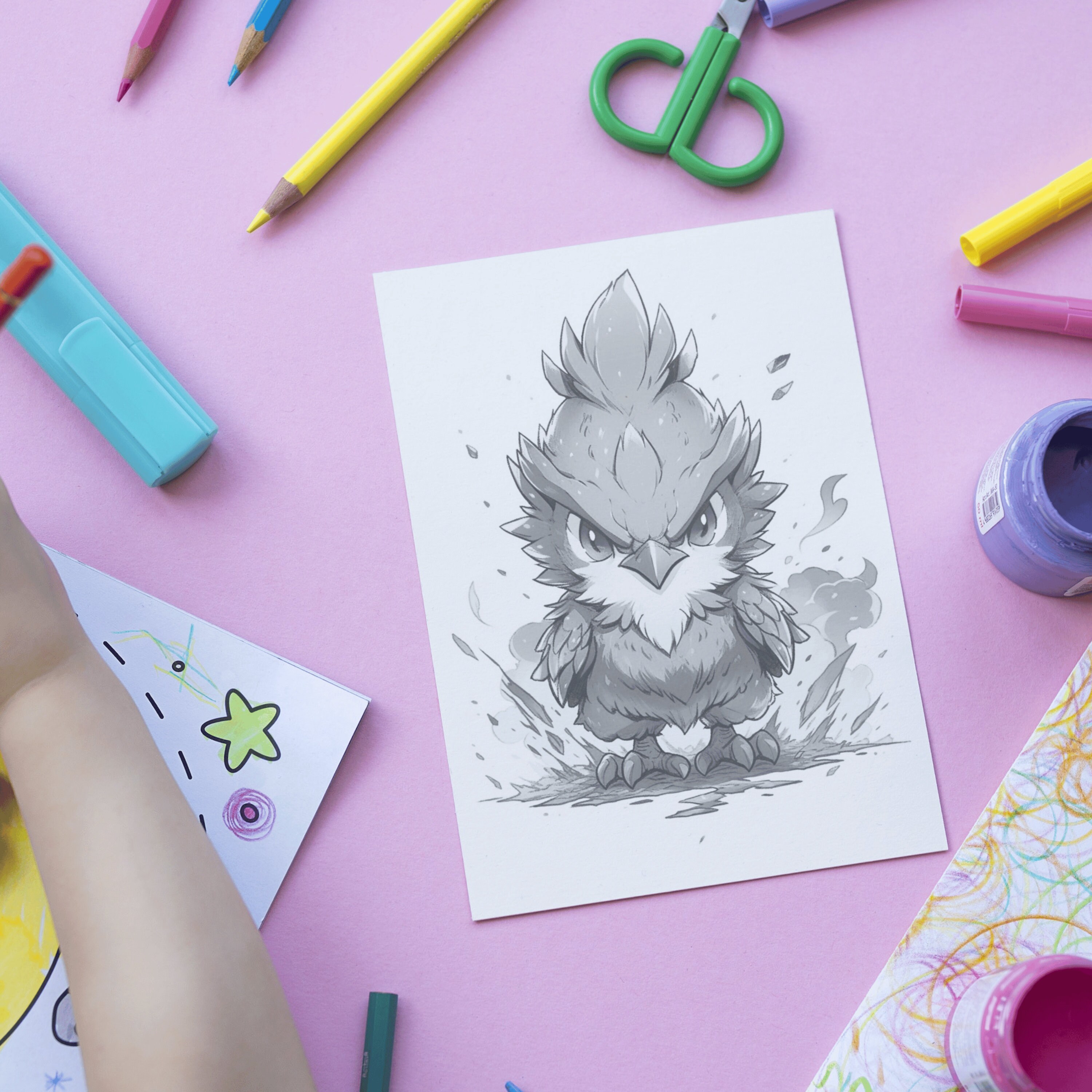 20 Cute Baby Phoenix Grayscale Coloring Book Unique Gift Idea - Etsy